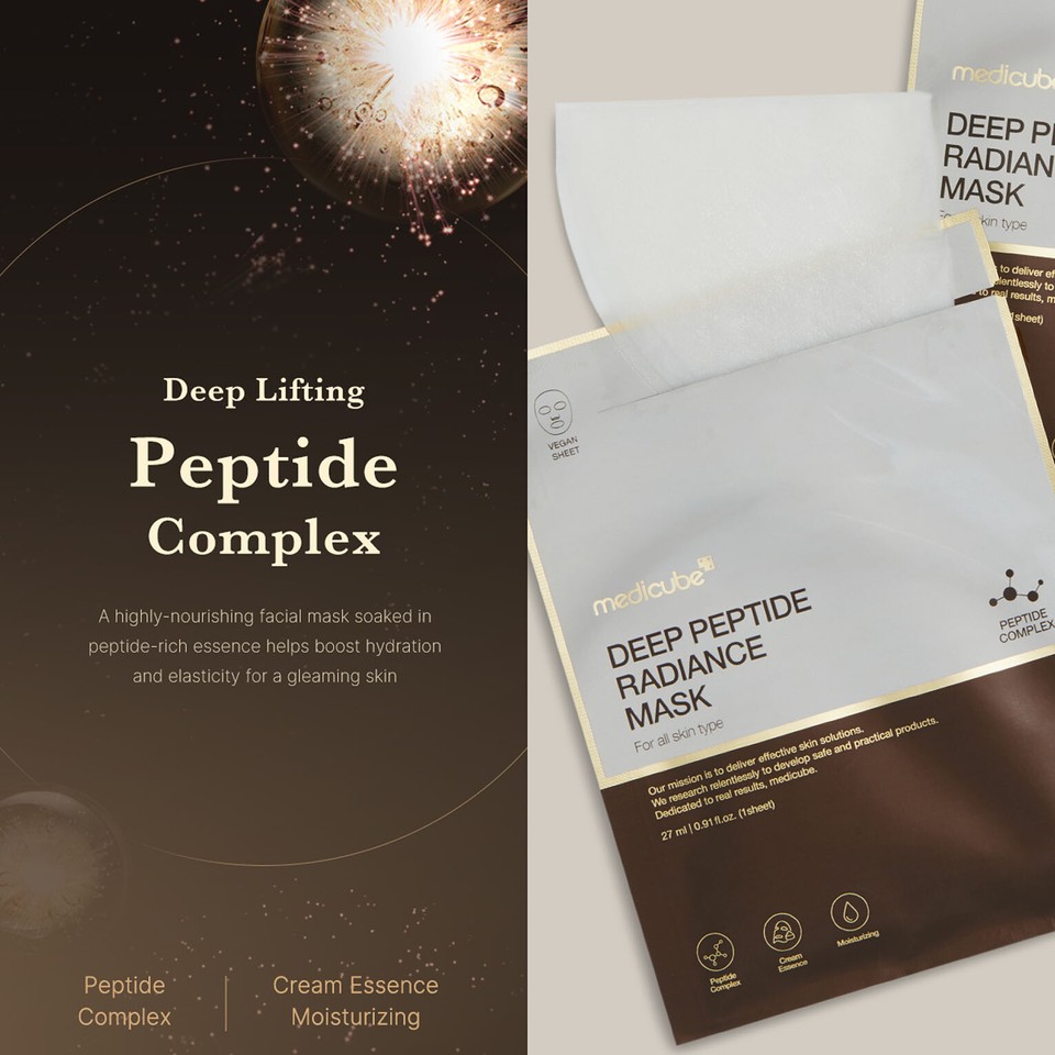 MEDICUBE Deep Peptide Radiance Mask 5ea (27ml X 5sheet) Peptide Complex ...