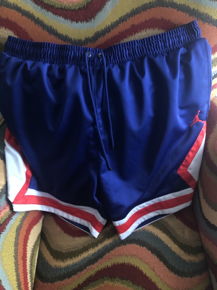 AIR JORDAN Satin Diamond Blue Basketball Shorts NWT Size 2XL Men A02820 ...
