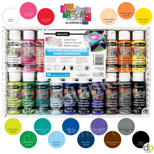 DecoArt Crafter's Acrylic Paint 2oz/59ml 16 Value Pack | eBay