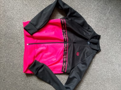 fred perry jacket 10 hot pink black tracksuit crop real deal | eBay UK
