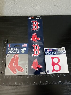 3x Boston Red Sox Stickers Decal Lot *perfect cut decal*multi use decal ...