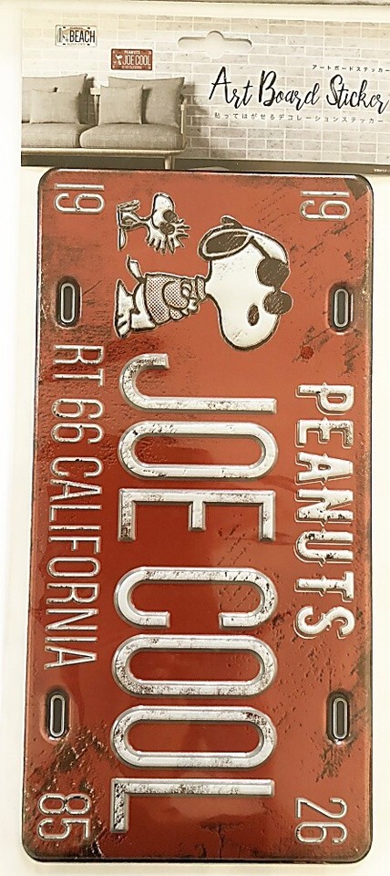 PEANUTS SNOOPY license plate 3D wall sticker JOE COOL W385×H170×D5mm | eBay