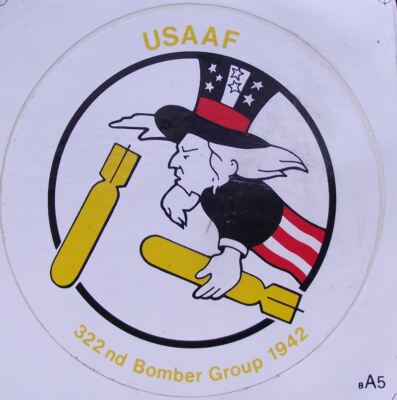 USAAF 322nd Bomber Group 1942 Uncle Sam Bombs Aircraft Crest Sticker ...