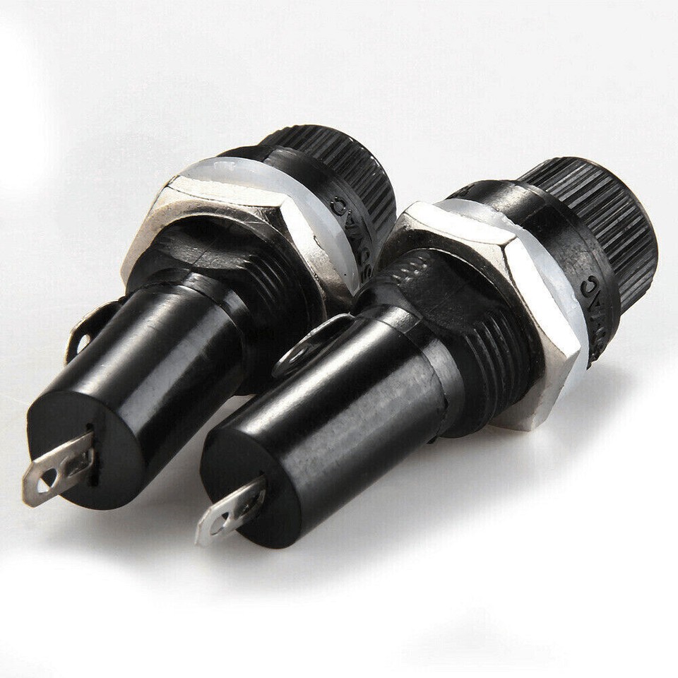 5/10/20Pcs Panel Mount Screw Cap Fuse Holder Case For Glass Tube Fuses ...