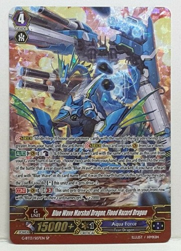 Cardfight Vanguard Blue Wave Marshal Dragon, Flood Hazard dragon G-BT13 ...