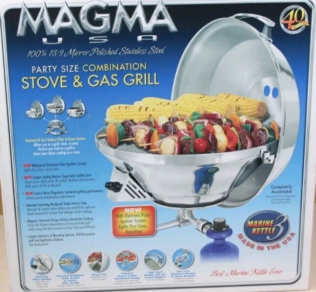 Magma A10-215 Kettle Party Size 17" Propane Barbecue Gas Grill Boat RV ...