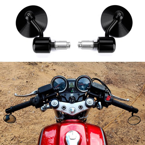 Motorcycle Black Aluminum CNC 7/8" Hand Bar End Mirrors For Dual Sport ...