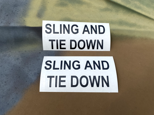 HMMWV HUMVEE EXTERIOR SLING AND TIE DOWN SET DECAL BLACK STICKERS ...