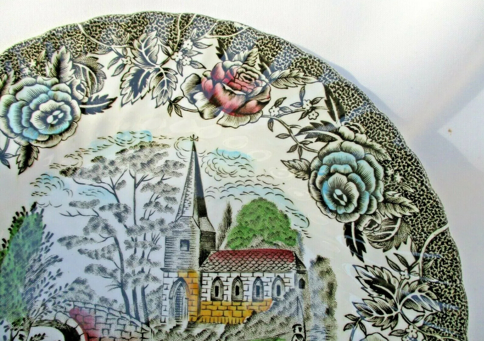 Vintage British Anchor HandTinted English Country Scenes Ironstone 7 ...