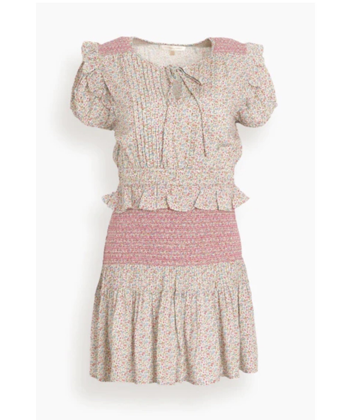 Love Shack Fancy Womens Toto Floral Print Short Puff Sleeve Mini Dress ...