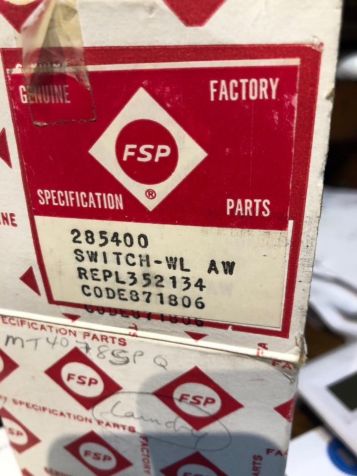 Factory part Whirlpool 285400 Washing machine load size Switch replaces ...