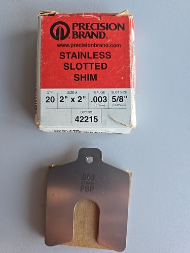 Precision Brand Stainless Slotted Shim 42215 Qty 8 New | eBay