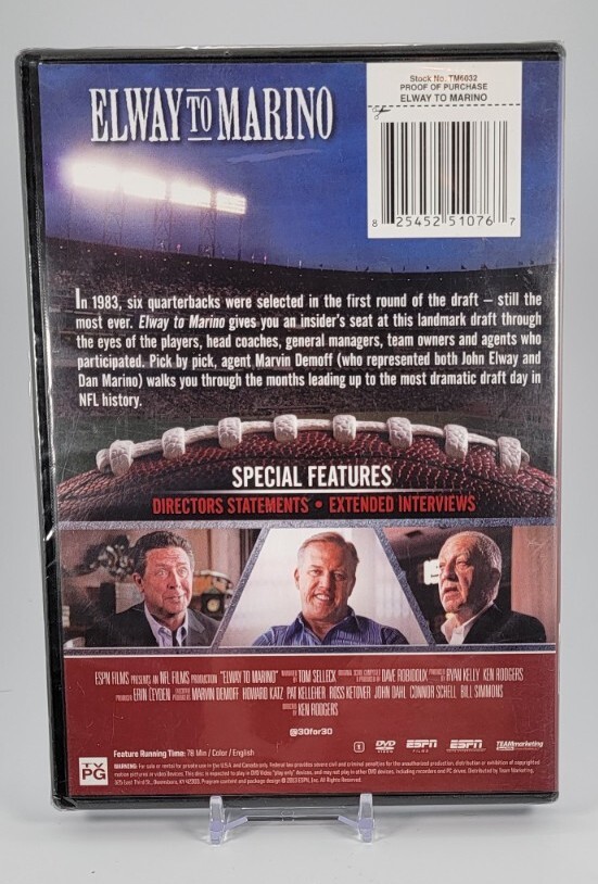 Espn Films 30 for 30: From Elway to Marino DVD NFL Films Production ...