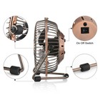 Mini USB Desk Fan - 4'' Metal & Retro & Quiet & Portable & Free Rotate ...