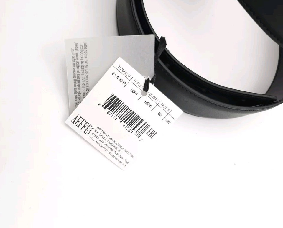 MOSCHINO Couture AEFFE Logo Buckle Leather Belt Black Size IT 60 ML052 ...