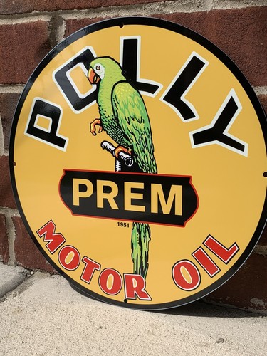 Polly Parrot Gasoline Heavy Steel Sign Vintage Metal Style Oil Gas Pump ...