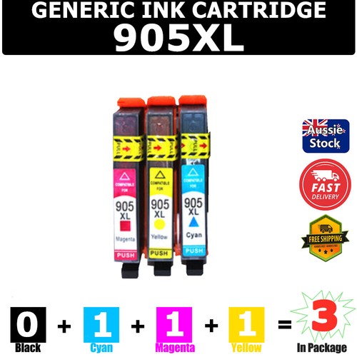 3X Generic 905 HP905XL COLOUR Ink Cartridge For HP Officejet 6950 6956 ...