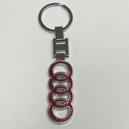 Audi Logo Emblem 3D Logo Metal Key Chain Keyring Red Chrome | eBay