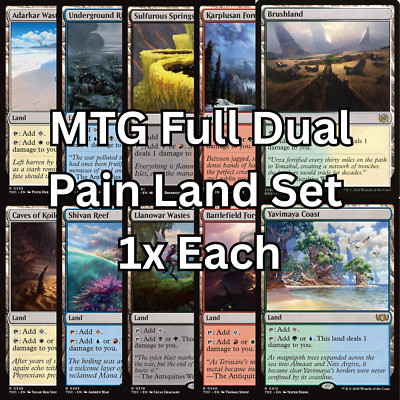 All Ten 10 Rare Dual Pain Lands BEST VALUE English Magic MTG Commander ...
