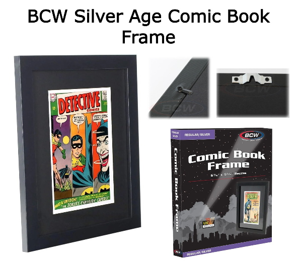 1 BCW Comic Book Black Wood Frame For Silver Age Collections Wall Mount ...