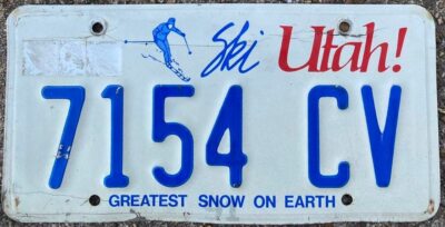 Ski Utah License Plate 715 CV Greatest Snow on Earth | eBay