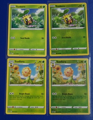 4x Pokémon TCG Silver Tempest: Sunkern (005/195)+Sunflora (006/195) - Near Mint | eBay