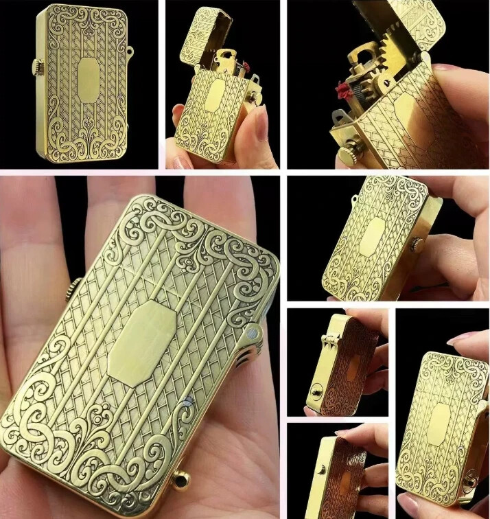 High Quality Old Style Personality Brass Vintage Lighter Trench ...