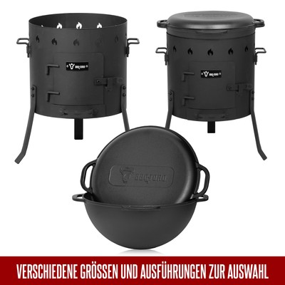 BBQ-Toro Kazan Gusseisen Topf I Kasan Feuerkessel Feuertopf mit Deckel ...