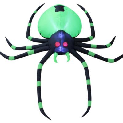 Inflatable Spider Large Halloween 6-Foot Green Black Outdoor Yard Decor ...