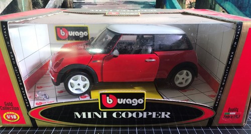 Burago Mini Cooper Gold Collection 1/18 Die-Cast Red Made in Italy New ...