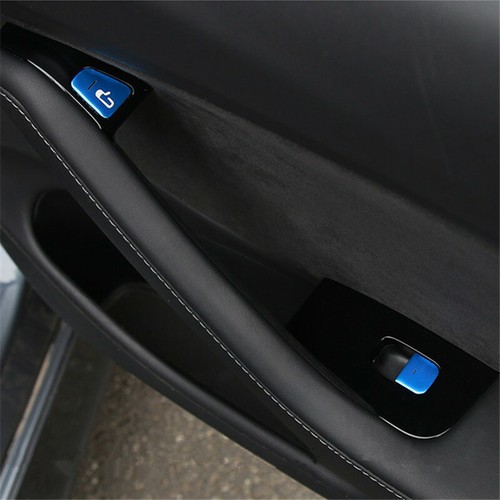 Car Window Lift Switch Button Door Open Sticker Trim For Tesla Model 3 ...