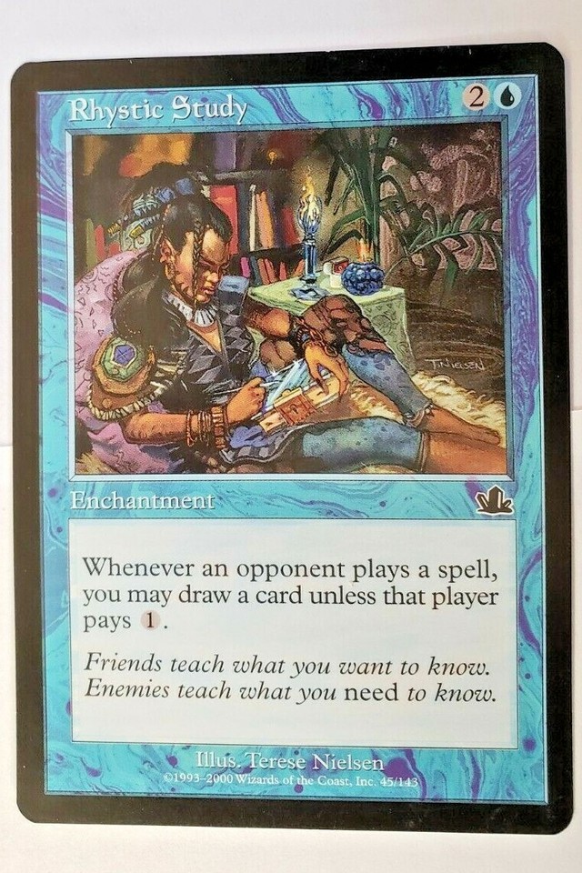 2000 Magic The Gathering Prophecy #45 Rhystic Study MTG Magic The ...