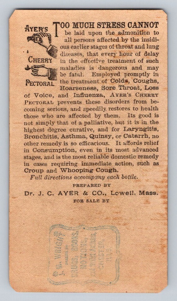 Ayers Cherry Pectoral Woman Basket J M Wright Chester Illinois P546 | eBay