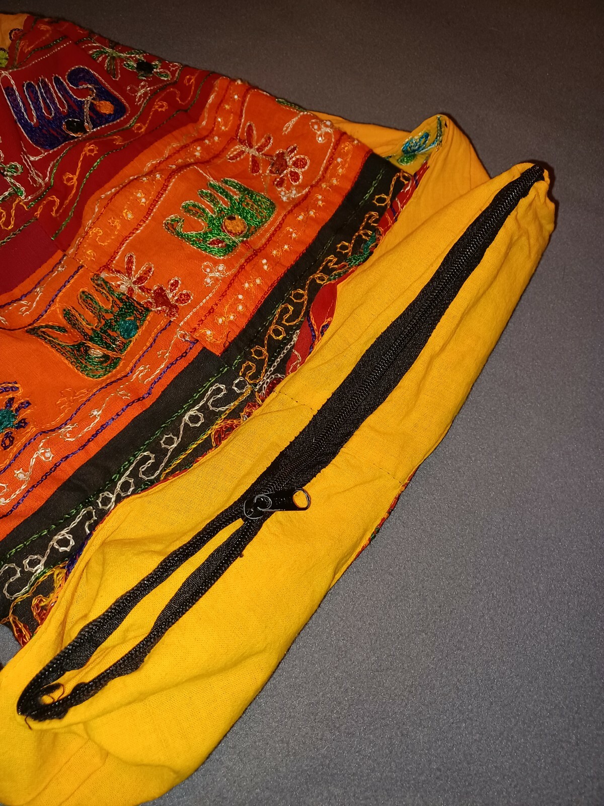 BOHO Colorful Cloth Over Shoulder Purse With Elephants/Mirror chips ...