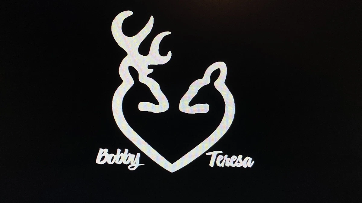 Browning Buck And Doe Heart Decal