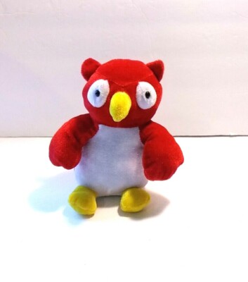 Peek a Boo Toys Red and White Plush Owl Bird Doll Stuffed Animal Toy 7 ...