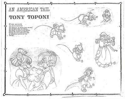 Don Bluth AN AMERICAN TAIL 1986 Production Studio Copy TONY TOPONI C ...