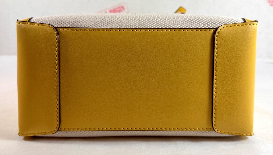 Michael Kors Mercer Medium Logo Embossed Cotton Canvas Satchel ...