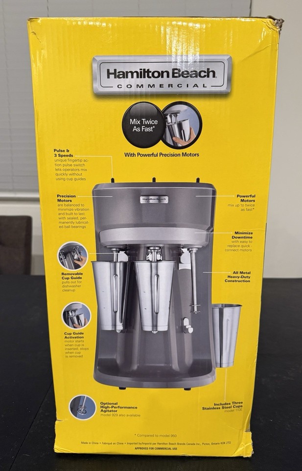 Hamilton Beach HMD400 120V Triple Spindle Commercial Drink Mixer, See ...