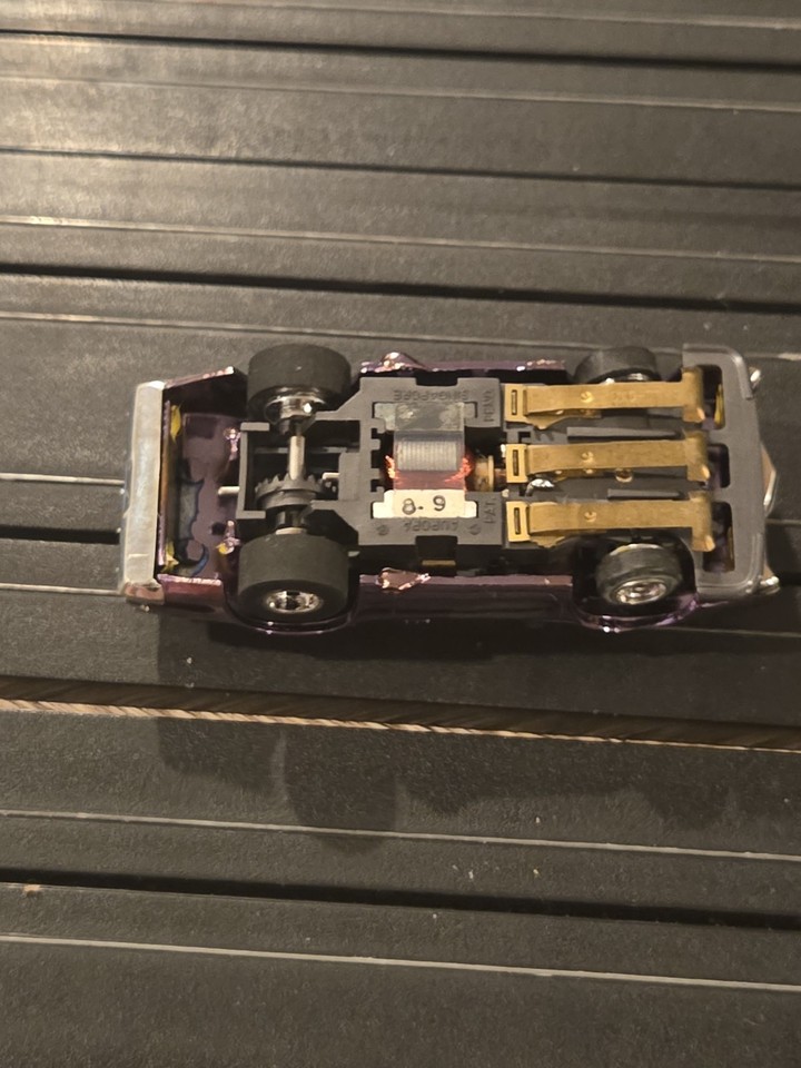 Aurora AFX Speed Steer Purple Chrome Mercury Road Blocker HO Slotless ...