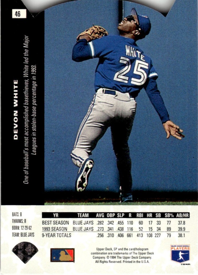1994 SP Die Cut Devon White Toronto Blue Jays #46 | eBay
