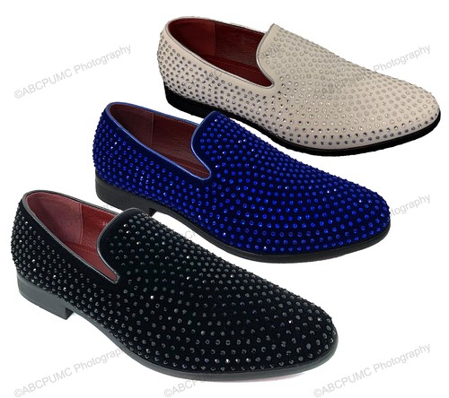 Men's Dress Shoes Rhinestone Stage Tuxedo Loafer Fashion Slip On Formal ...