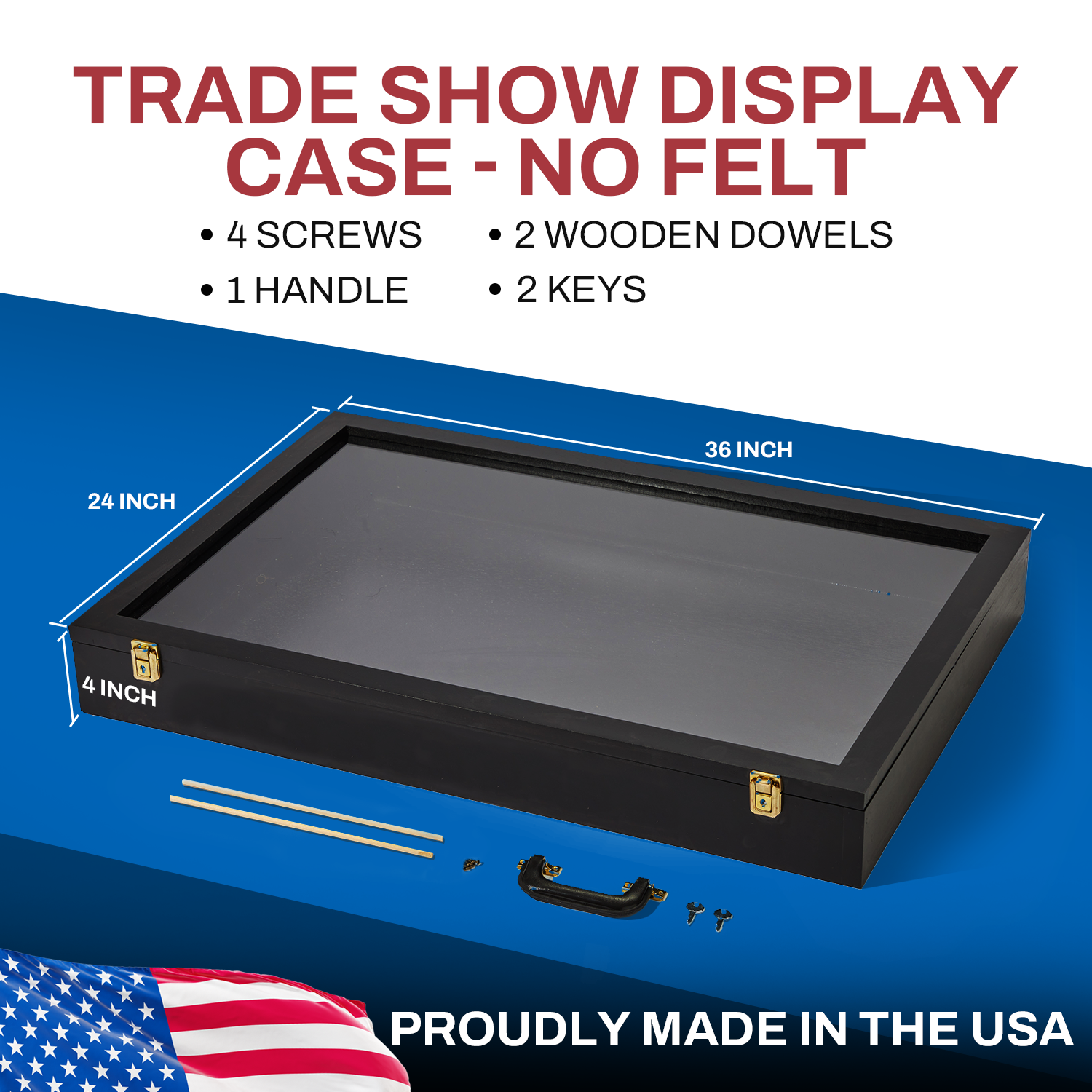 Black Portable Trade Show Display Case for Coins & Collectibles - 24" x ...