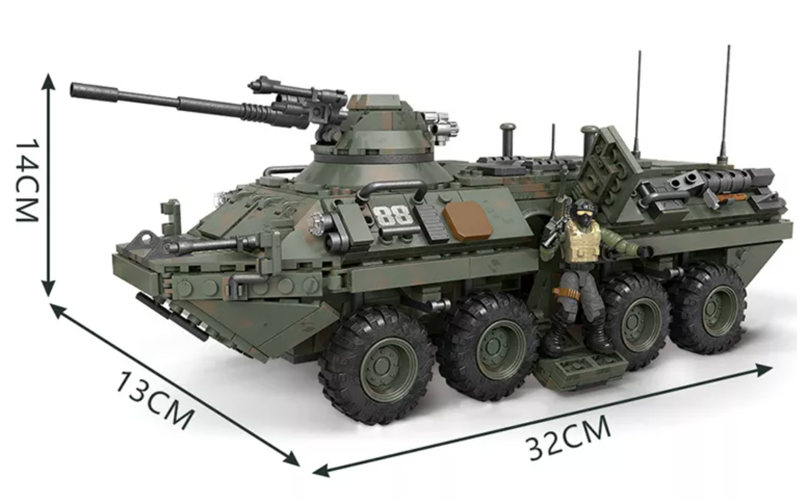 Militär Army Transport Radpanzer + 3 Actionfiguren Klemmbaustein Set ...