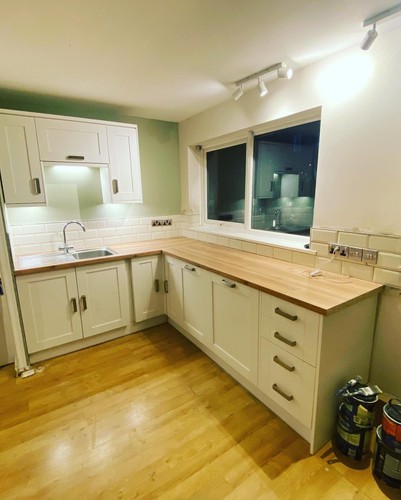 Nearly New Kitchen and all Appliances, B&Q Alpinia Ivory Wood | eBay UK