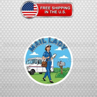 Mail Lady Decal Sticker us mailman carrier frequent stops mailbox girl ...