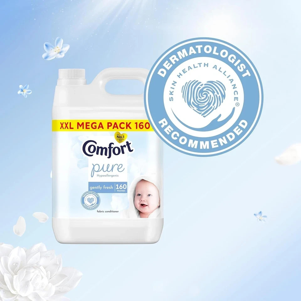 Comfort Pure Sensitive Fabric Conditioner dermatologically tested 160 ...