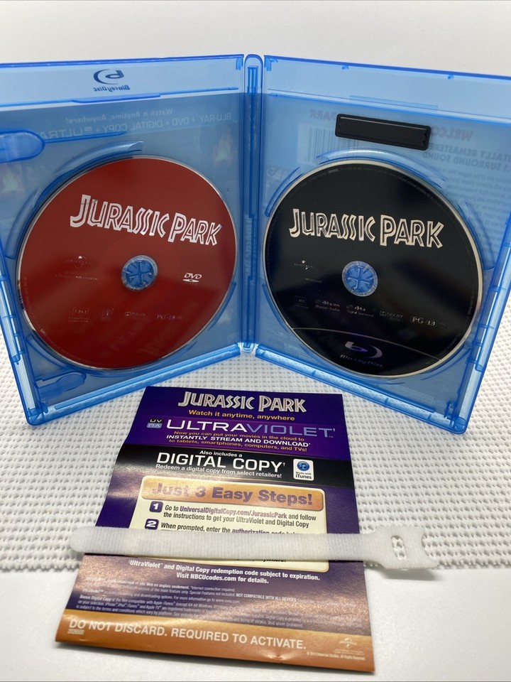 Jurassic Park 20th Anniversary Blu-ray,DVD, Digital Code Set with Slip ...