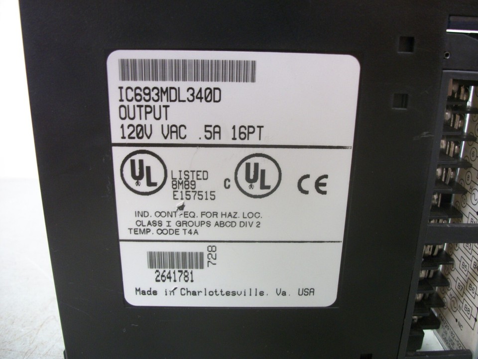 GE FANUC 120VAC .5AMP 16PT OUTPUT MODULE IC693MDL340D | eBay