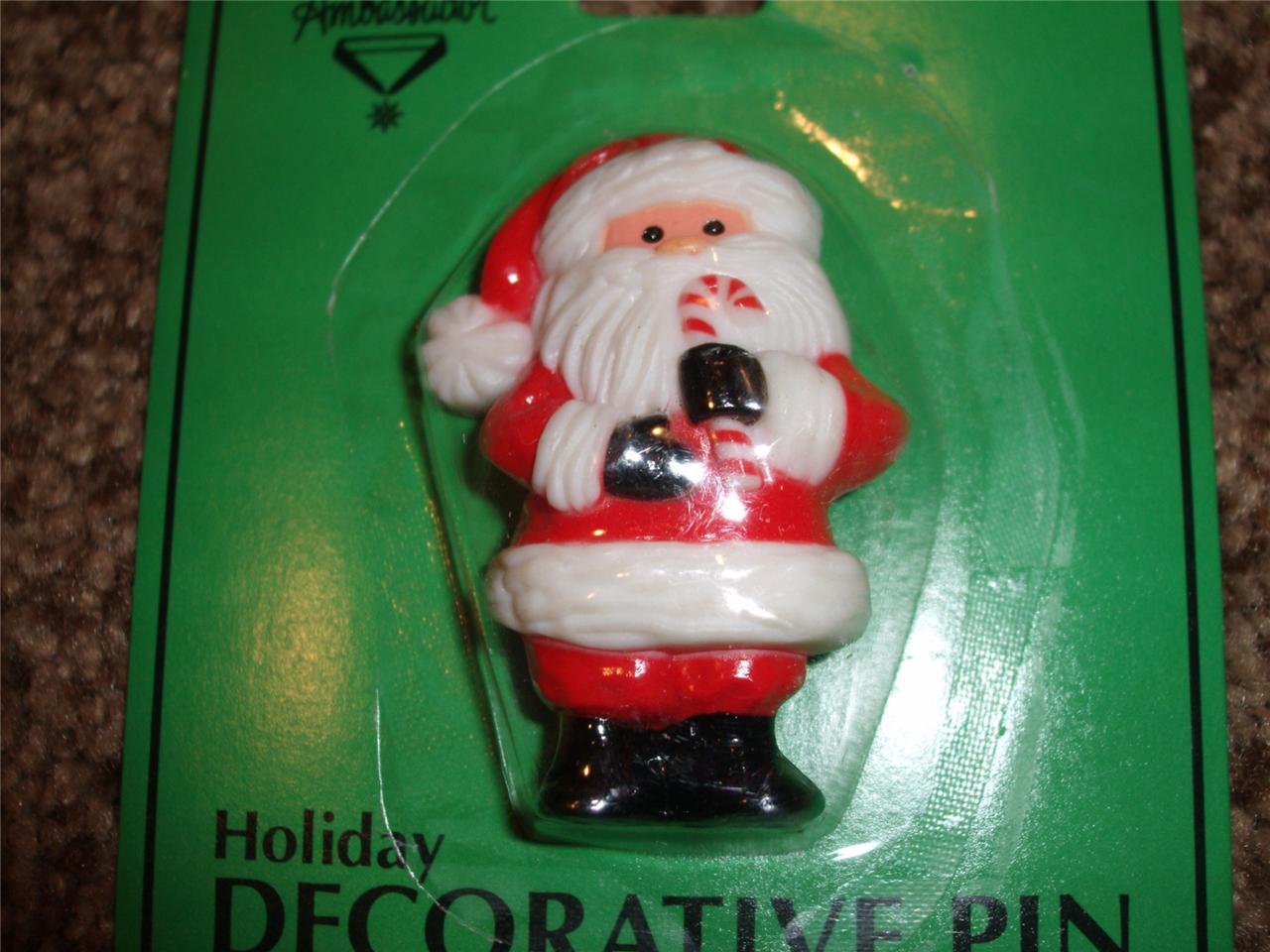 Rare NIP Vintage Hallmark Christmas Pin Santa 1970's Holiday Lapel ...